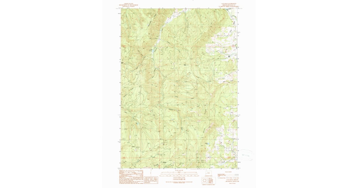 1990 Map of Callahan, Douglas County, OR — High-Res | Pastmaps