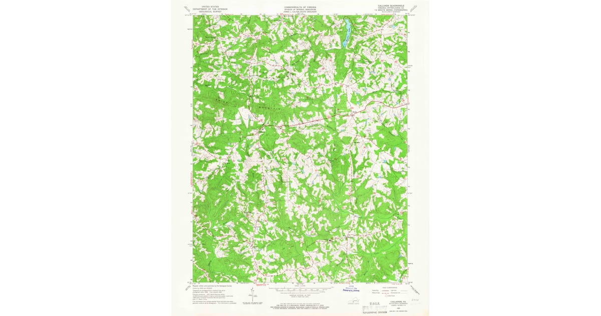 1965 Map of Callands, Pittsylvania County, VA — High-Res | Pastmaps