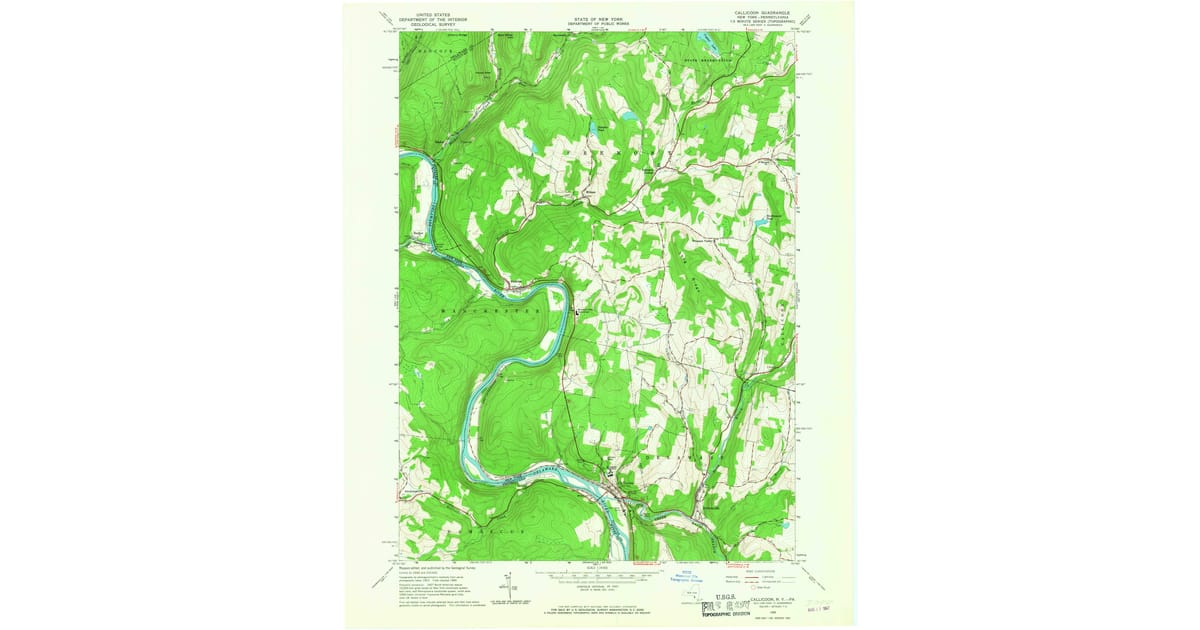 1965 Map of Callicoon, Sullivan County, NY — High-Res | Pastmaps