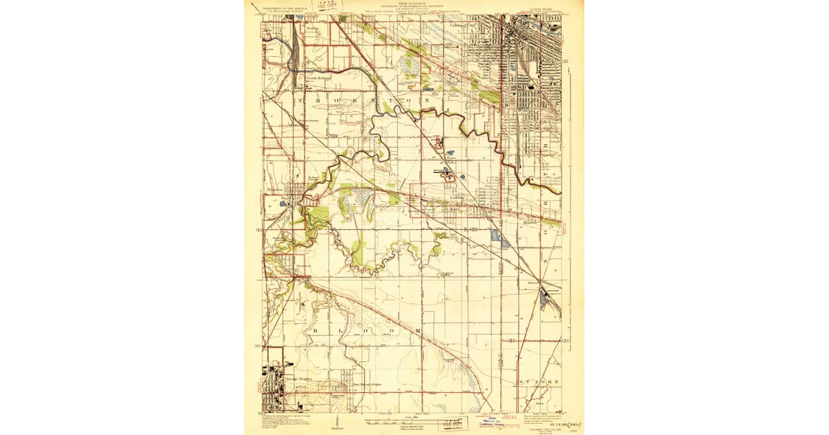 1929 Map of Calumet City, IL — High-Res, 1929 Print #2 | Pastmaps