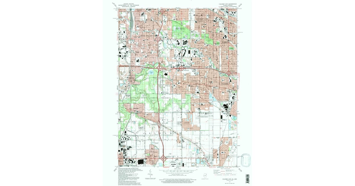 1991 Map of Calumet City, IL — High-Res | Pastmaps