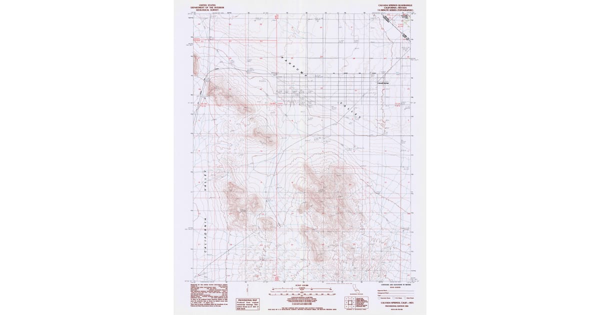 1984 Map of Calvada Springs, Inyo County, CA — High-Res | Pastmaps