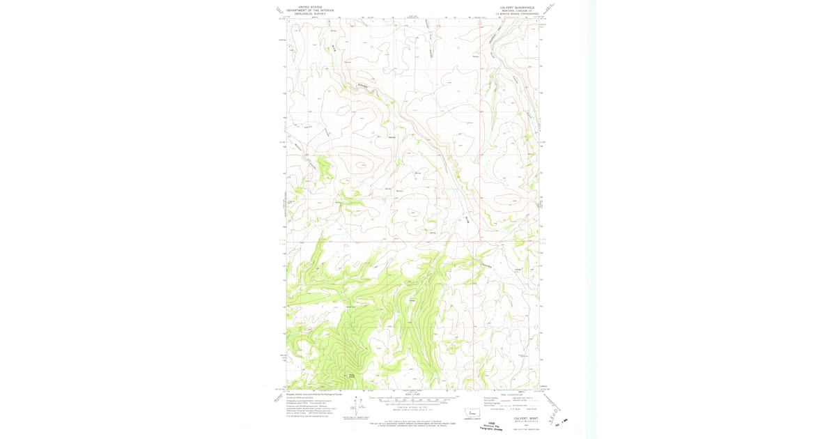 1971 Map of Calvert, Cascade County, MT — High-Res | Pastmaps