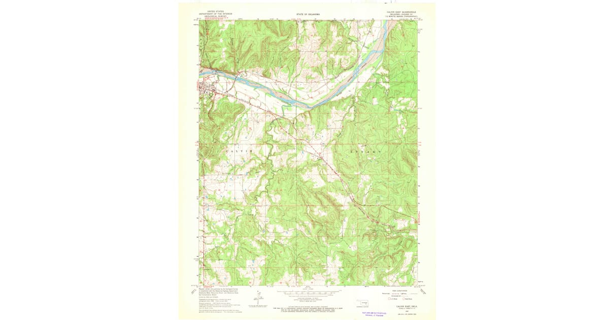 1967 Map of Calvin East, Hughes County, OK — High-Res | Pastmaps
