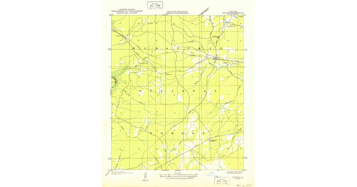 1949 Map of Calvin NE, Winn Parish, LA — High-Res | Pastmaps
