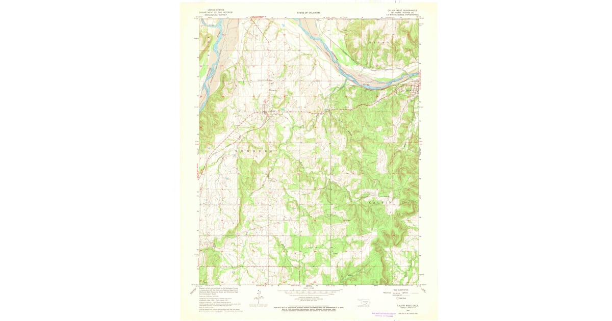 1967 Map of Calvin West, Hughes County, OK — High-Res | Pastmaps