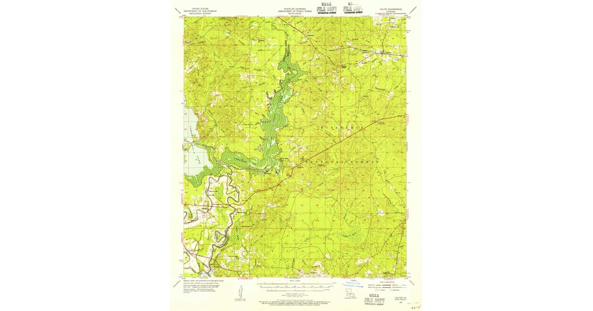 1955 Map of Calvin, LA — High-Res | Pastmaps