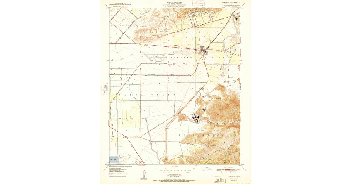 1951 Map of Camarillo, CA — High-Res | Pastmaps