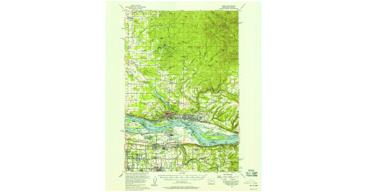 1954 Map of Camas, WA — High-Res | Pastmaps