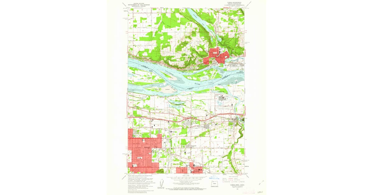 1961 Map of Camas, WA — High-Res | Pastmaps