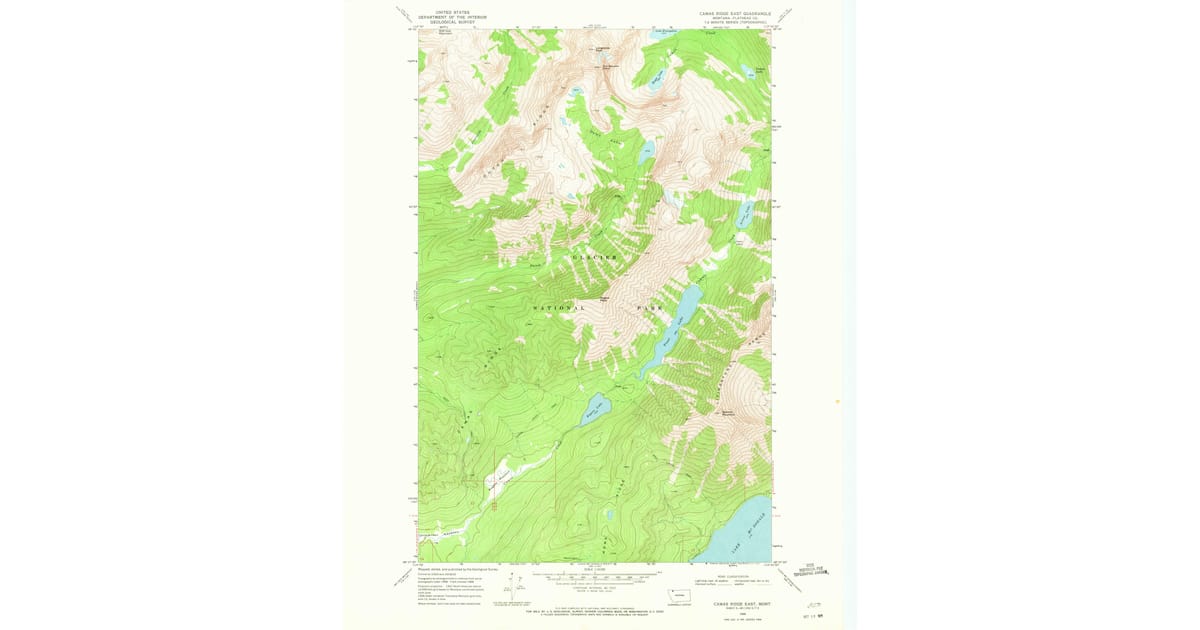 1968 Map of Camas Ridge East, Flathead County, MT — High-Res | Pastmaps
