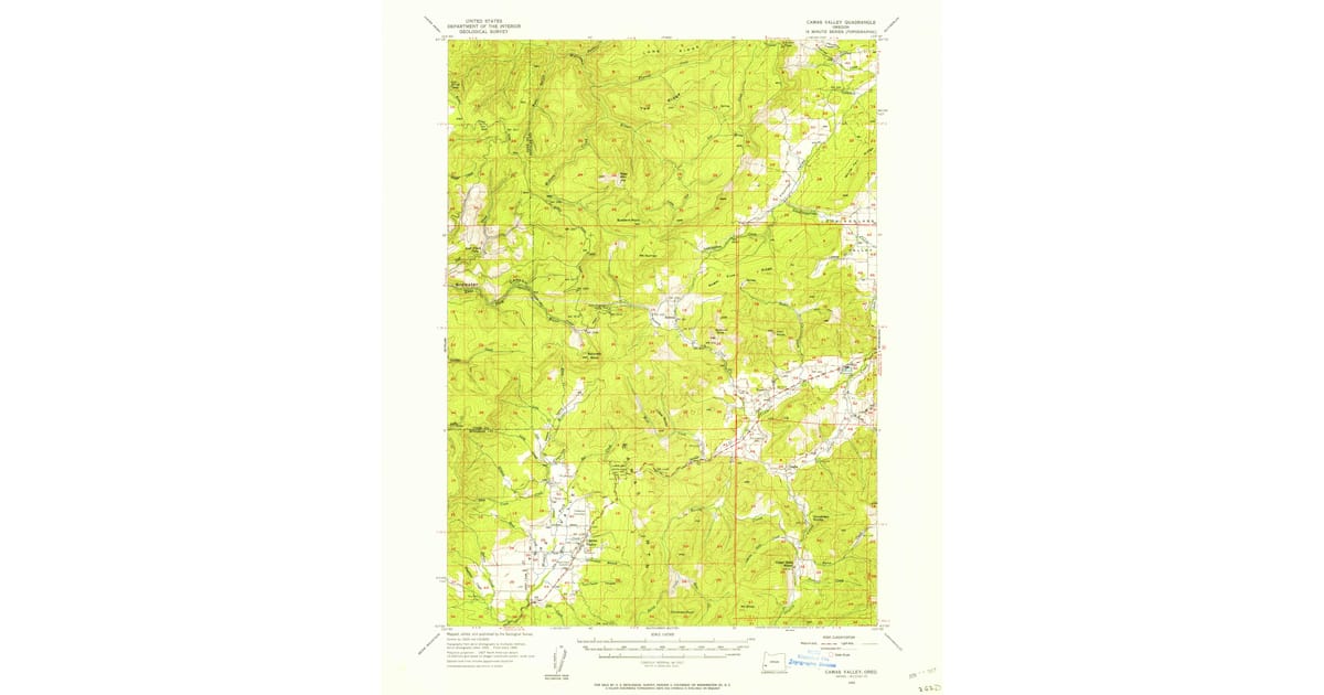 1955 Map of Camas Valley, Douglas County, OR — High-Res | Pastmaps
