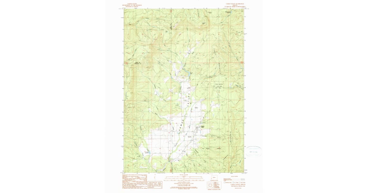 1990 Map of Camas Valley, Douglas County, OR — High-Res | Pastmaps