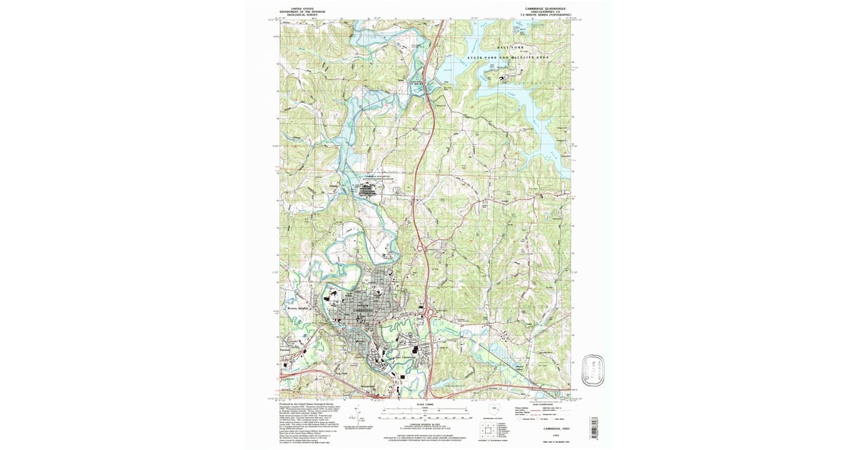 1994 Map of Cambridge, OH — High-Res | Pastmaps