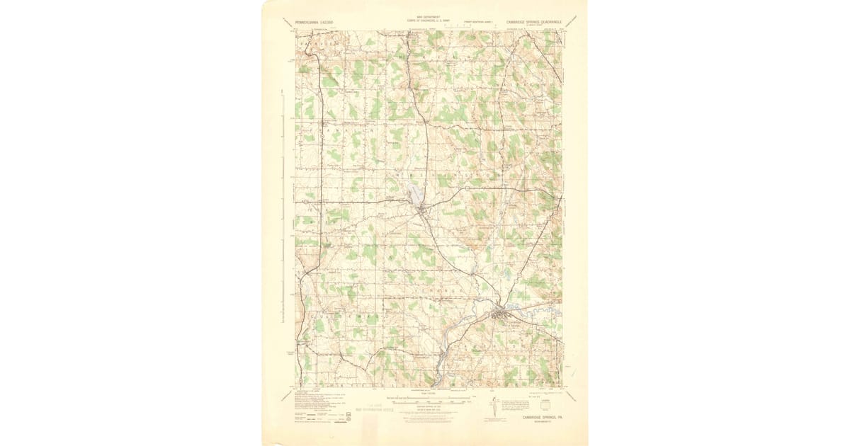 1943 Map of Cambridge Springs, PA — High-Res | Pastmaps