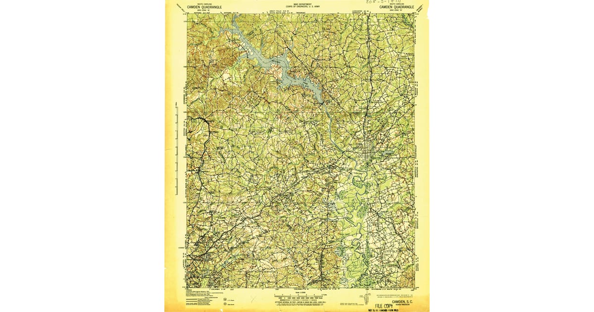 1942 Map of Camden, SC — High-Res | Pastmaps