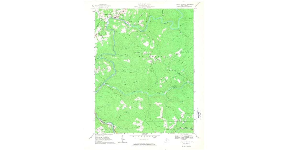 1966 Map of Camden on Gauley, Nicholas County, WV — High-Res | Pastmaps