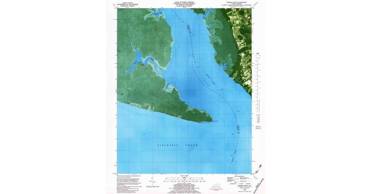 1982 Map of Camden Point, Camden County, NC — High-Res | Pastmaps