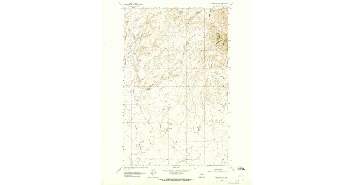 1962 Map of Cameron Lake, Toole County, MT — High-Res | Pastmaps