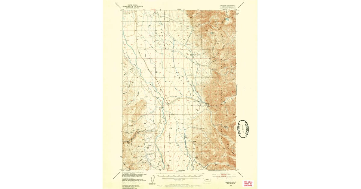 1950 Map of Cameron, Madison County, MT — High-Res | Pastmaps