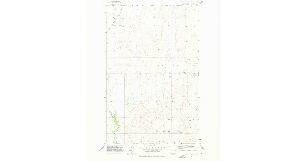 1973 Map of Cameron Point, Valley County, MT — High-Res | Pastmaps