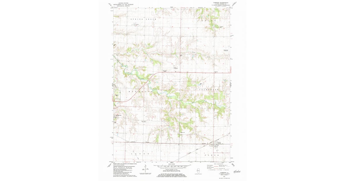 1982 Map of Cameron, IL — High-Res | Pastmaps