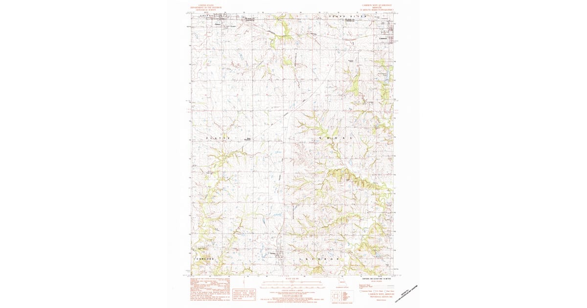 1984 Map of Cameron West, Clinton County, MO — High-Res | Pastmaps
