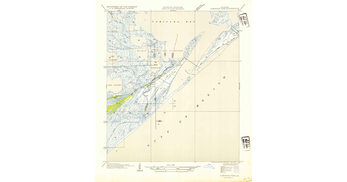 1950s Maps of Grand Isle, LA | Pastmaps