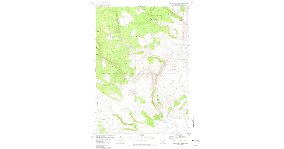 1981 Map of Camp Currey Spring, Harney County, OR — High-Res | Pastmaps