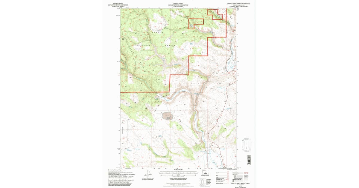 1992 Map of Camp Currey Spring, Harney County, OR — High-Res | Pastmaps