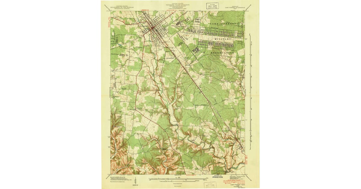 1941 Map of Camp Forrest, Franklin County, TN — High-Res | Pastmaps