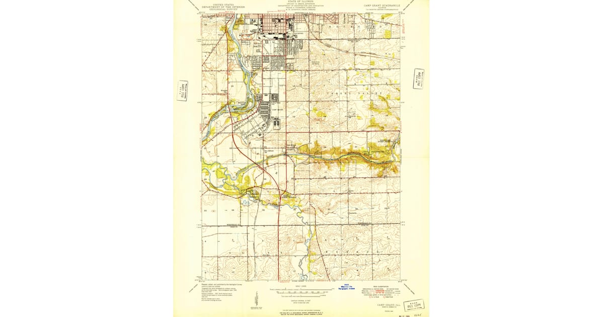 1949 Map of Camp Grant, Winnebago County, IL — High-Res | Pastmaps