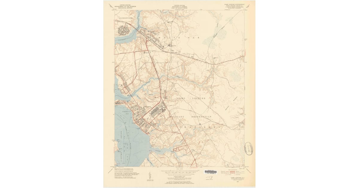 1952 Map of Camp Lejeune, Onslow County, NC — High-Res | Pastmaps