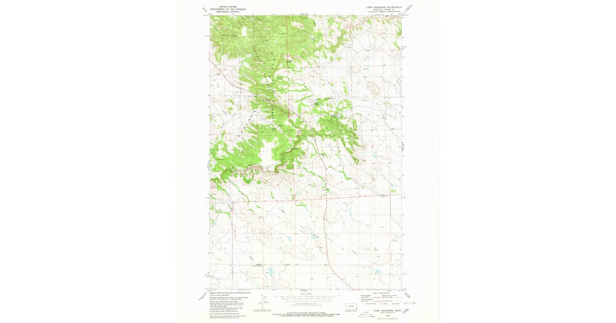 1980 Map of Camp Needmore, Carter County, MT — High-Res | Pastmaps