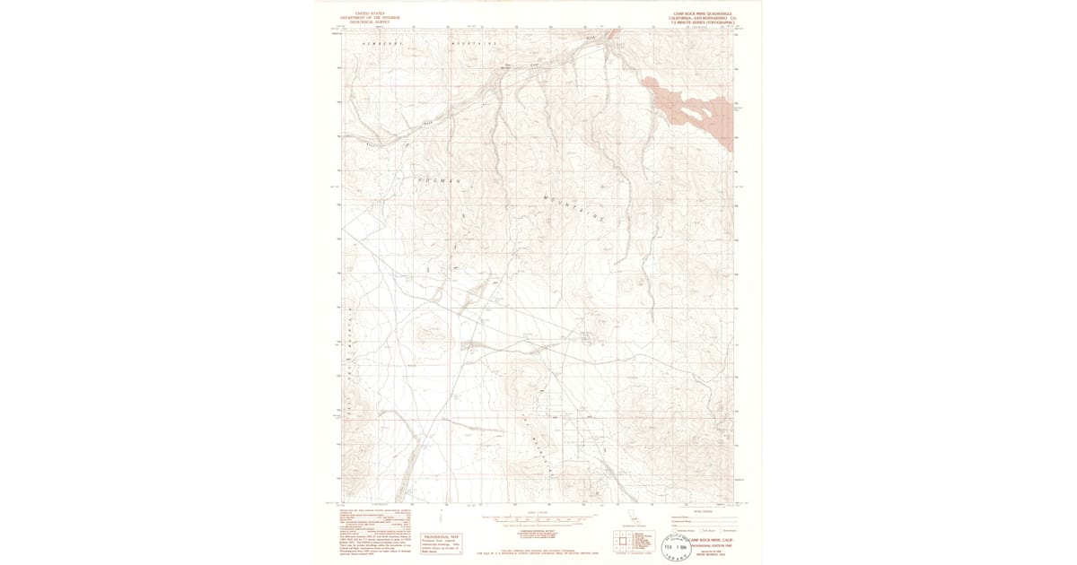 1993 Map of Camp Rock Mine, San Bernardino County, CA — High-Res | Pastmaps