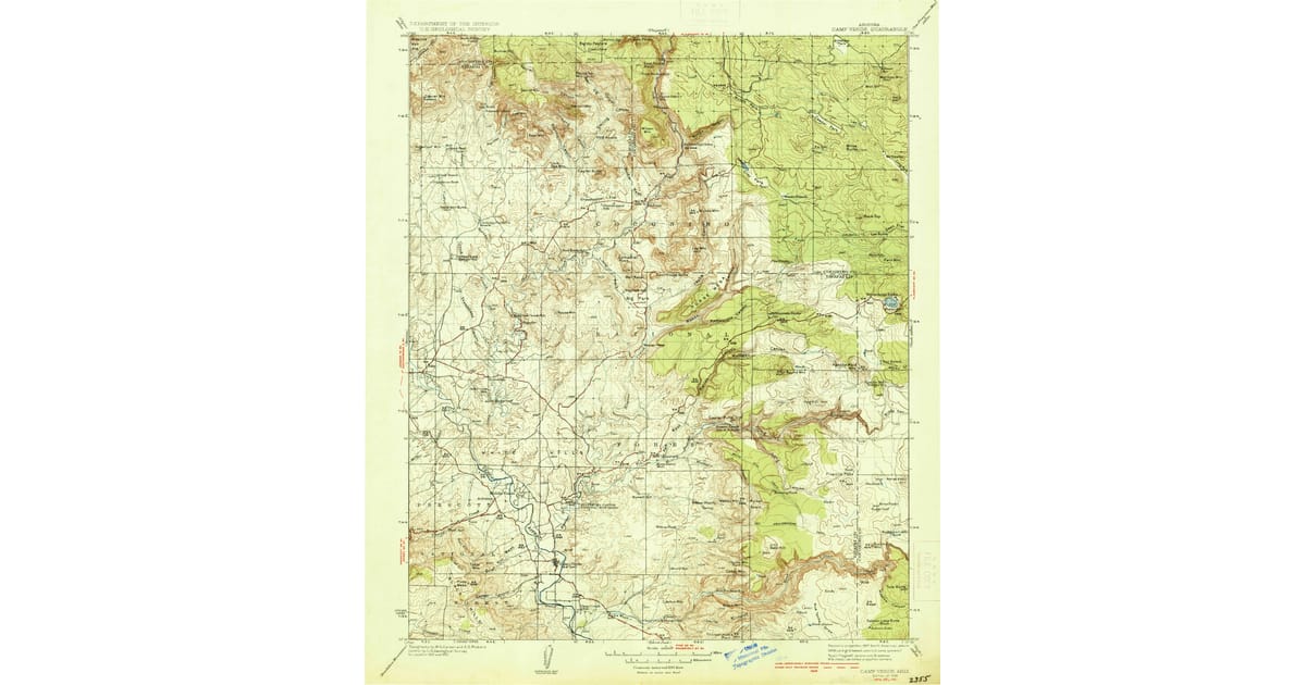 1936 Map of Camp Verde, AZ — High-Res | Pastmaps