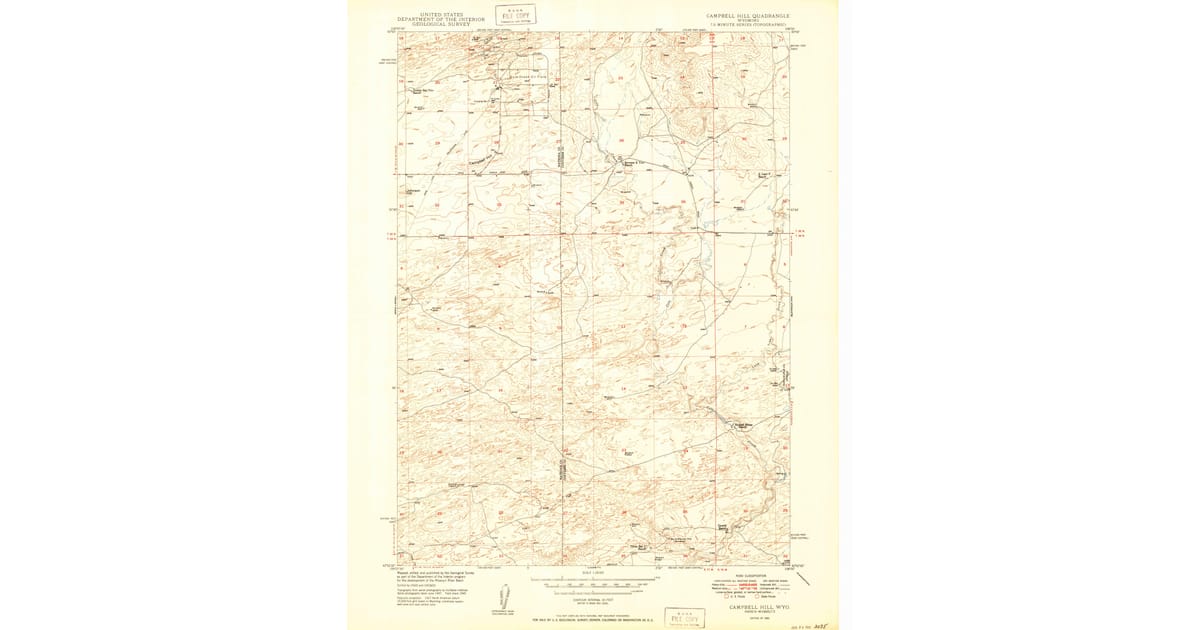 1950 Map of Campbell Hill, Converse County, WY — High-Res | Pastmaps
