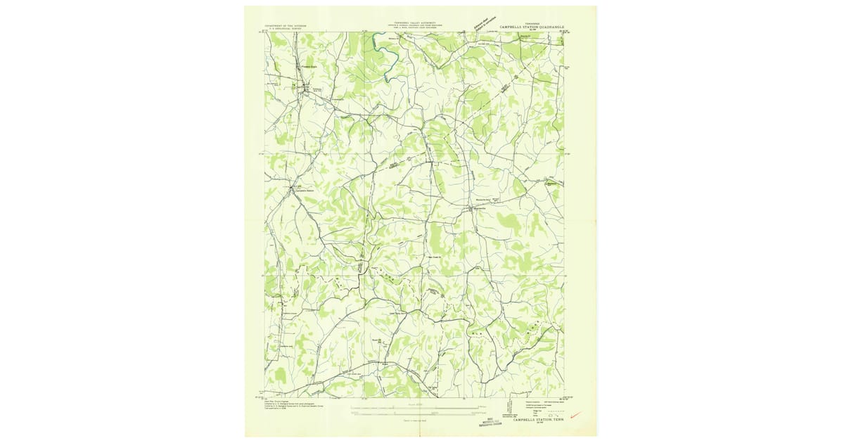 1936 Map of Campbells Station, Marshall County, TN — High-Res | Pastmaps