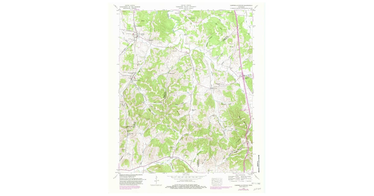 1949 Map of Campbells Station, Marshall County, TN — High-Res | Pastmaps