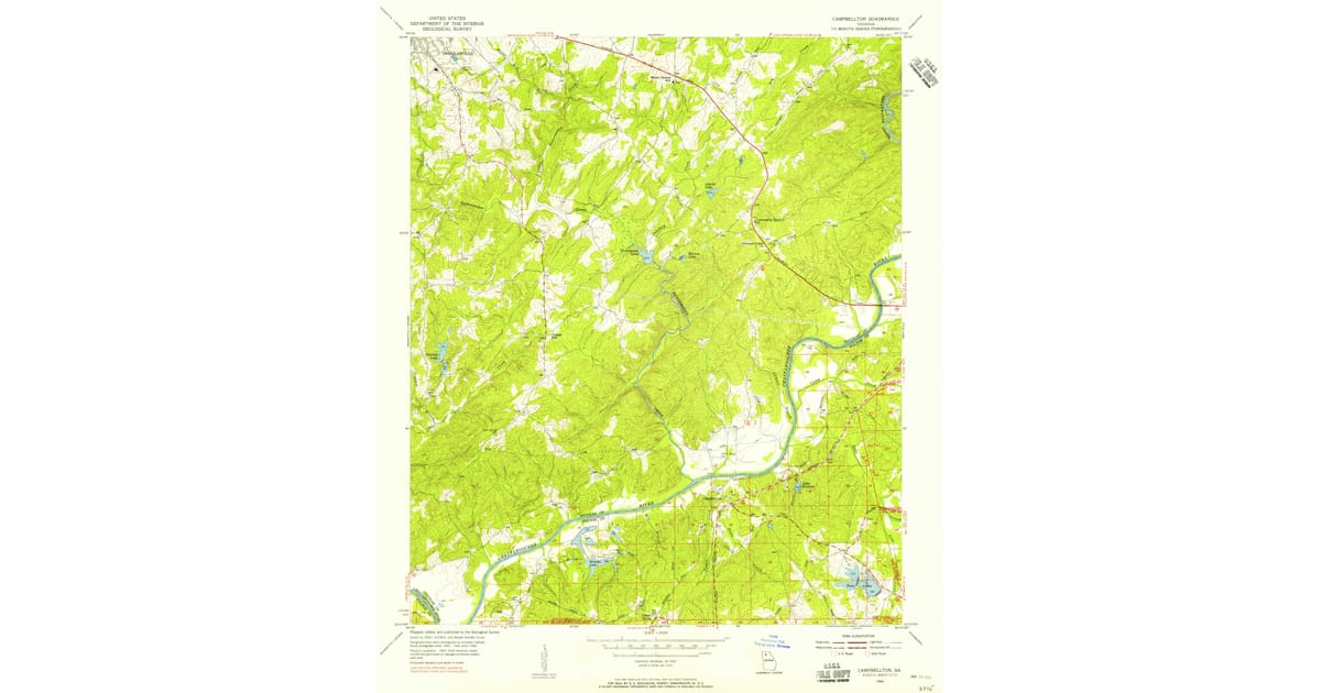 1954 Map of Campbellton, Douglas County, GA — High-Res | Pastmaps