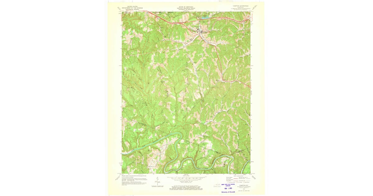 1972 Map of Campton, KY — High-Res | Pastmaps
