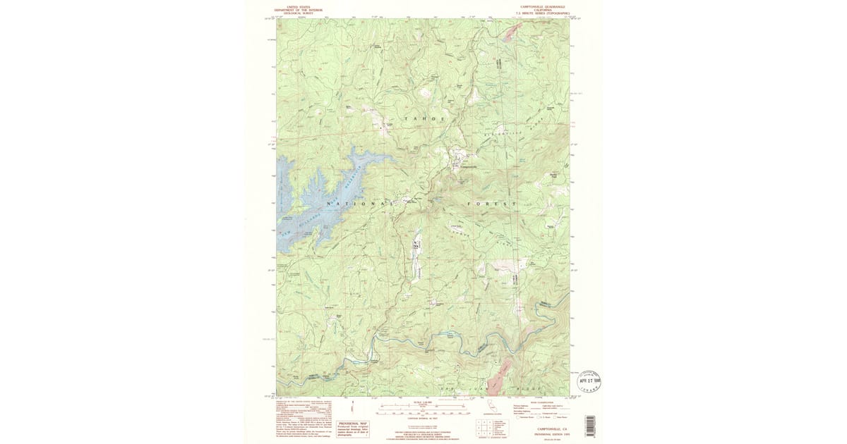 1995 Map of Camptonville, CA — High-Res, 1995 Print #2 | Pastmaps