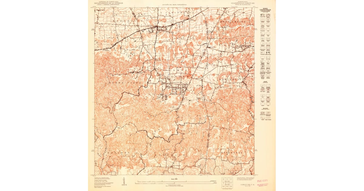 1950 Map of Camuy SE, Hatillo Municipio, PR — High-Res | Pastmaps