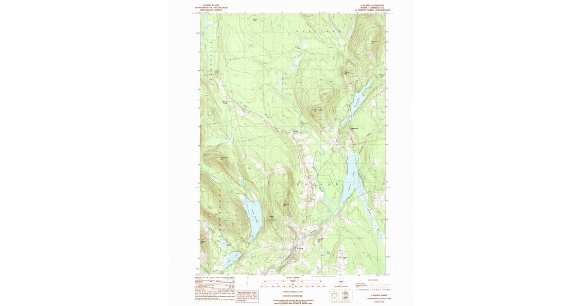 1989 Map of Canaan, Somerset County, ME — High-Res | Pastmaps