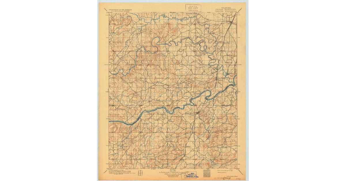 1900 Map of Canadian, OK — High-Res, 1930 Print | Pastmaps