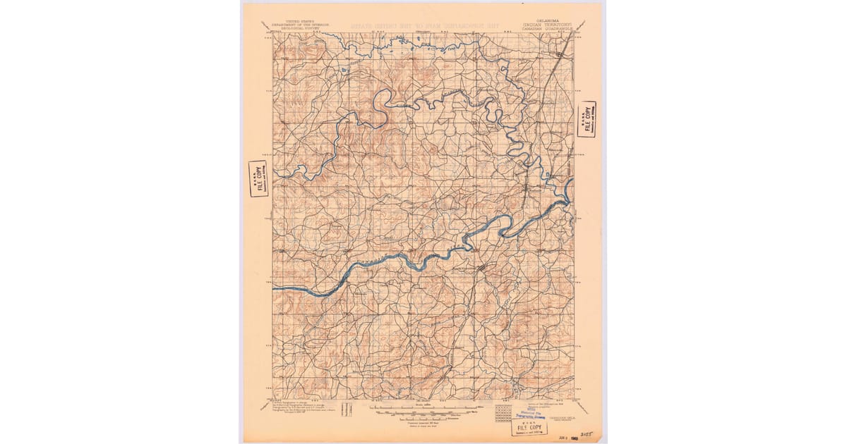 1900 Map of Canadian, OK — High-Res, 1949 Print | Pastmaps