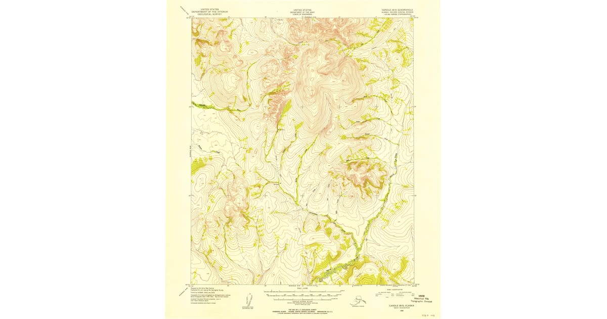 1950 Map of Candle B-5, Nome Borough, AK — High-Res | Pastmaps