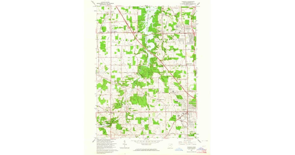 1963 Map of Canfield, OH — High-Res | Pastmaps