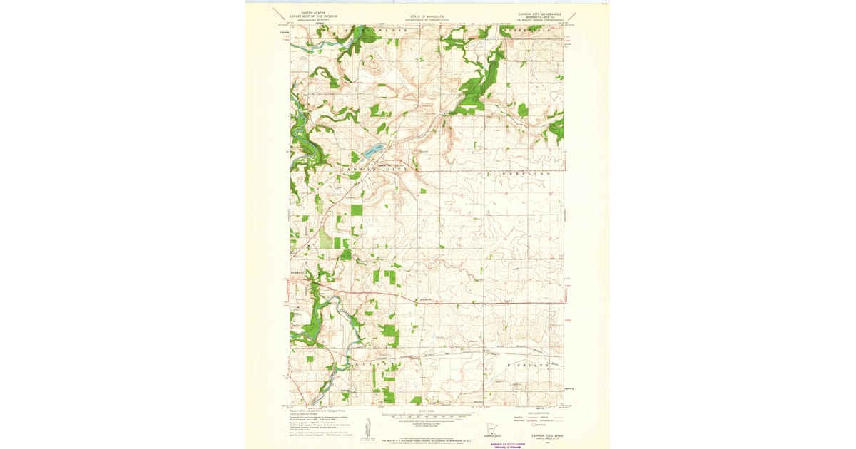 1960 Map of Cannon City, Rice County, MN — High-Res | Pastmaps