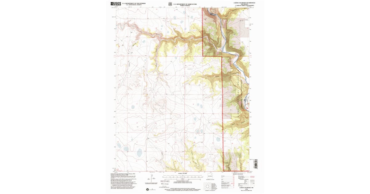 1998 Map of Canon Colorado, Mora County, NM — High-Res | Pastmaps